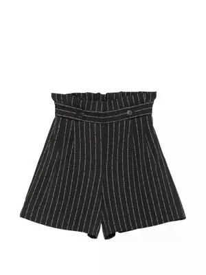 Karl Lagerfeld Logo Pinstripe High-waist Shorts