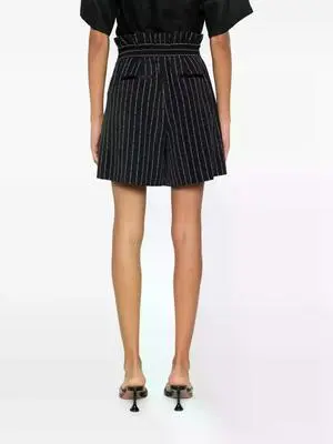 Karl Lagerfeld Logo Pinstripe High-waist Shorts