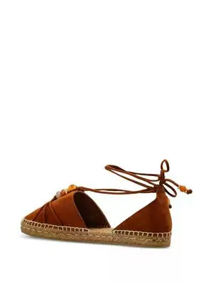 JIMMY CHOO Lemi Bead-embellished Leather Espadrilles