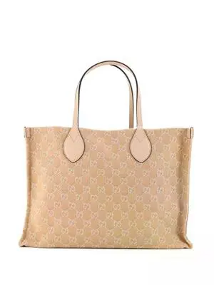 Gucci Ophidia Gg Denim Large Shopper Tote Bag - Neutrals