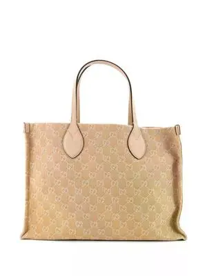Gucci Ophidia Gg Denim Large Shopper Tote Bag - Neutrals