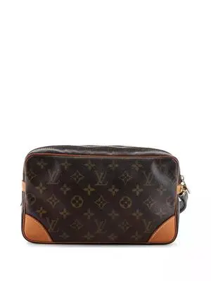 LOUIS VUITTON Monogram Canvas Gm Clutch Bag - Brown