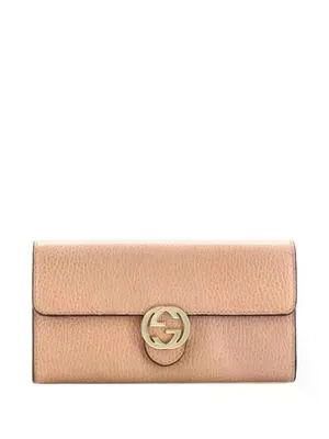 Gucci Icon Continental Wallet Leather Small Wallets - Neutrals