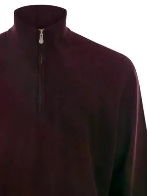 Brunello Cucinelli Cashmere Quarter-zip Sweater - Red