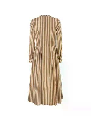 Antonelli Firenze Striped Pleated Midi Dress