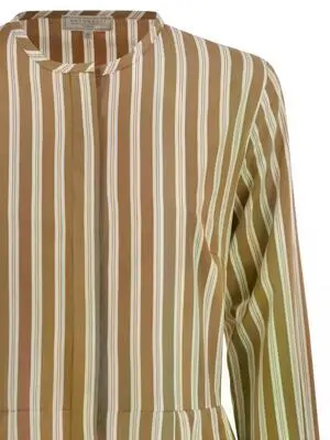 Antonelli Firenze Striped Pleated Midi Dress