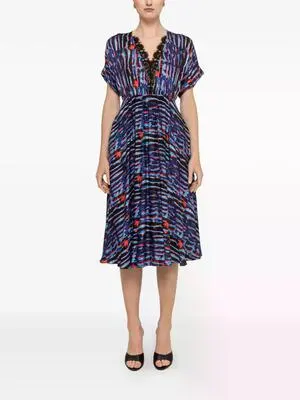 NISSA Printed Viscose Midi Dress