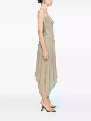 NISSA Exaggerated Hip Maxi Dress With Draped Neckline