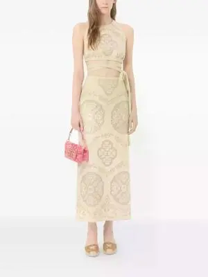 Valentino Garavani Floral Stamp Halter Top - Neutrals