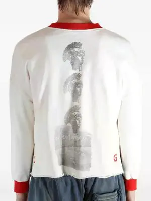 SAITOS Graphic Print Raw-cut Sweatshirt