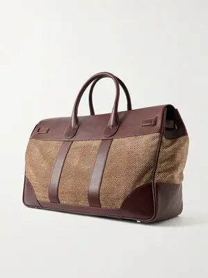 Brunello Cucinelli Canvas And Leather Weekend Bag