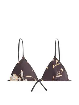 Kith Lucia Ii Floral Triangle Bikini Top - Brown