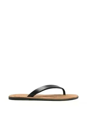 THE ROW Leather Thong-strap Flat Sandals - Black
