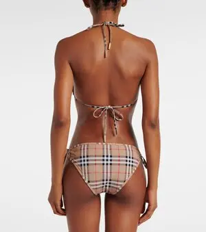 Burberry Checked Triangle Bikini - Beige