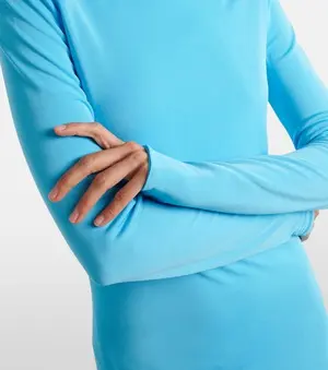 TOM FORD Open-back Crêpe Jersey Gown - Blue