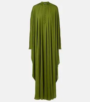 TOM FORD Draped Silk Georgette Kaftan - Green