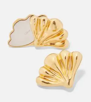 Chloé Shell Stud Earrings - Gold