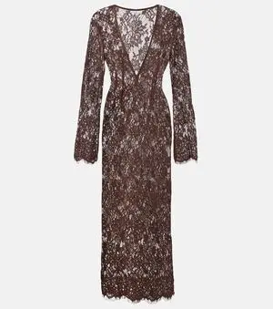 BANANHOT Millie Cotton And Silk Lace Maxi Dress - Brown