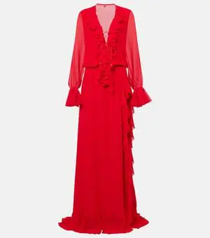 BANANHOT Bellen Ruffled Maxi Dress - Red