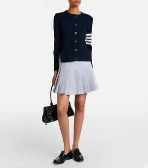 Thom Browne Pleated Cotton-blend Tweed Miniskirt
