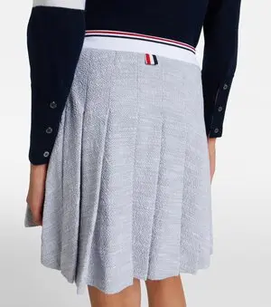 Thom Browne Pleated Cotton-blend Tweed Miniskirt