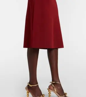 FERRAGAMO Ribbed-knit Jersey Midi Dress - Red
