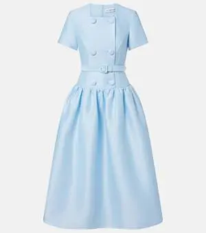 SELF-PORTRAIT Belted Midi Dress - Blue