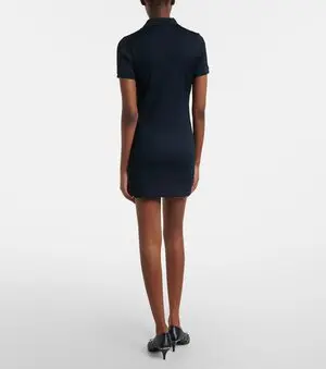 Gucci Web Stripe Ribbed-knit Jersey Polo Dress