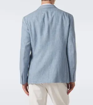 Ralph Lauren Purple Label Glen Linen-blend Blazer