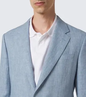 Ralph Lauren Purple Label Glen Linen-blend Blazer