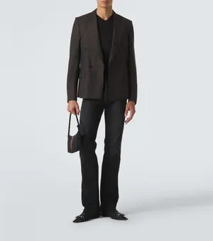 Gucci Horsebit Gg Canvas Studded Flats