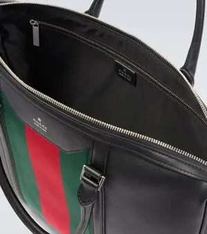 Gucci Leather Briefcase With Stripe Detail