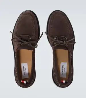 Thom Browne Suede Boat Shoes - Brown