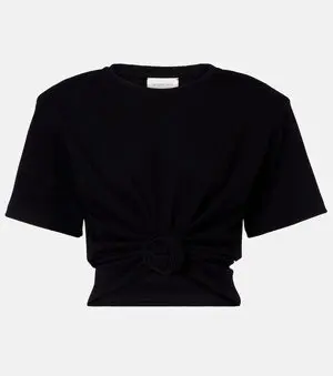 Magda Butrym Cropped Cotton-blend T-shirt - Black