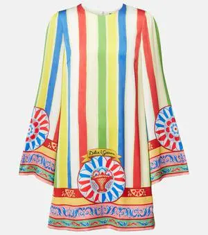 Dolce & Gabbana Printed Silk-blend Minidress - Multicoloured