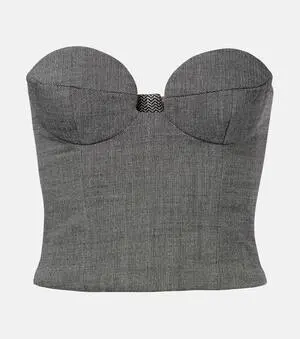 Magda Butrym Wool-blend Bustier Top - Grey