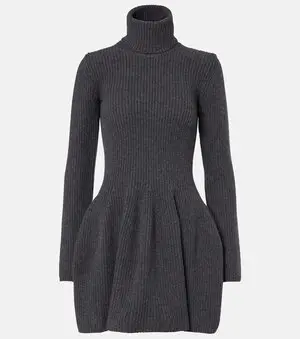 Magda Butrym Ribbed-knit Cashmere Minidress - Grey