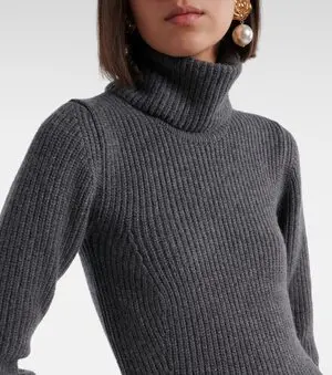 Magda Butrym Ribbed-knit Cashmere Mini Dress - Grey