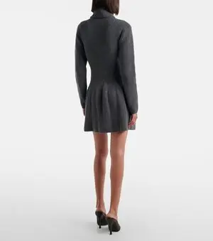 Magda Butrym Ribbed-knit Cashmere Mini Dress - Grey