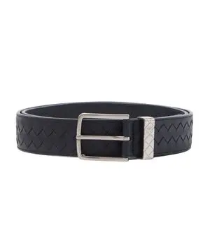 Bottega Veneta Intreccio Loop Leather Belt - Blue