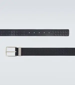 Bottega Veneta Intreccio Loop Leather Belt - Blue