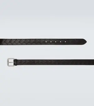 Bottega Veneta Intrecciato Leather Belt - Brown