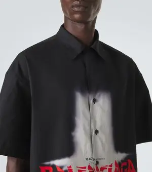 Balenciaga Printed Cotton Bowling Shirt