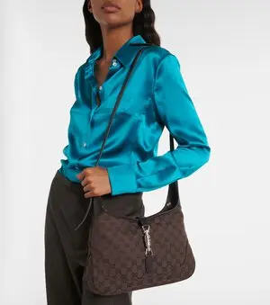 Gucci Jackie 1961 Medium Canvas Shoulder Bag