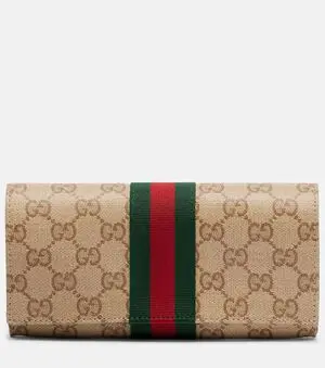 Gucci Essence Gg Canvas Wallet - Beige