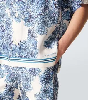 Givenchy Couture Seam Silk Twill Bowling Shirt