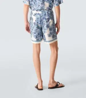 Givenchy Couture Seam Printed Silk Twill Shorts