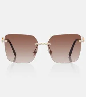 Dolce & Gabbana Embellished Square Frame Sunglasses - Brown