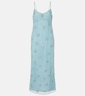 Staud Elsa Embellished Midi Dress
