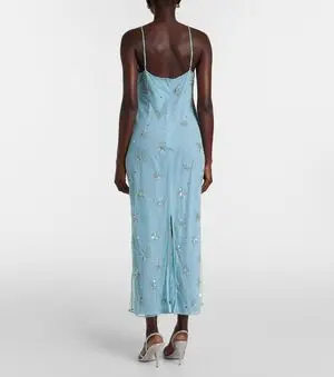 Staud Elsa Embellished Midi Dress